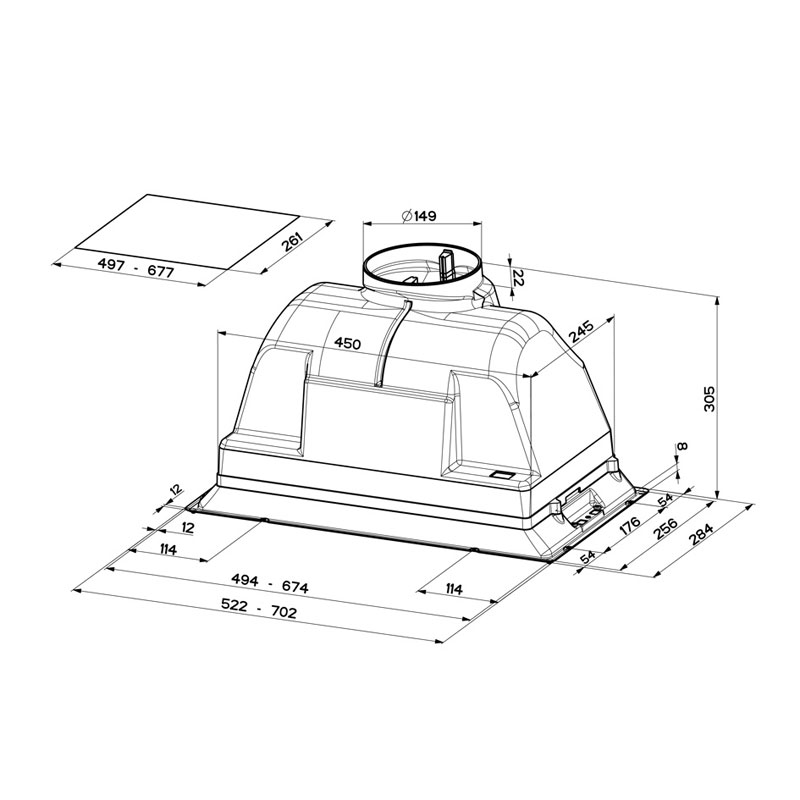 Faber ugradni aspirator INCA PLUS HIP A70 X, Inelektronik